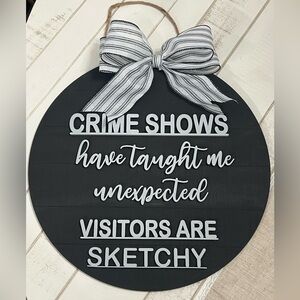 Wall Decor | Crime Shows 16 Inch Round Wood Door Sign Handcrafted ...